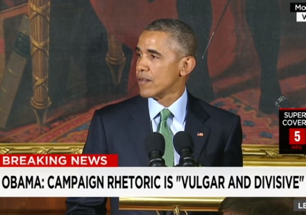 Obama | 2016 election | rhetoric violent and vulgar
