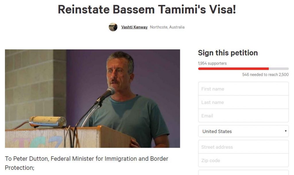Palestinian activist Bassem Tamimi barred from Australia, just like in U.S.