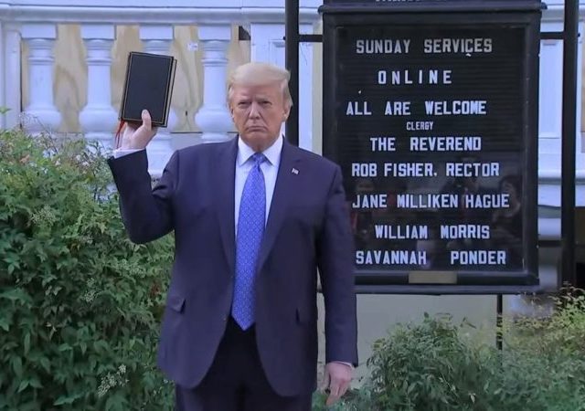 Trump declares crackdown on riots and looting, walks to fire-damaged ...