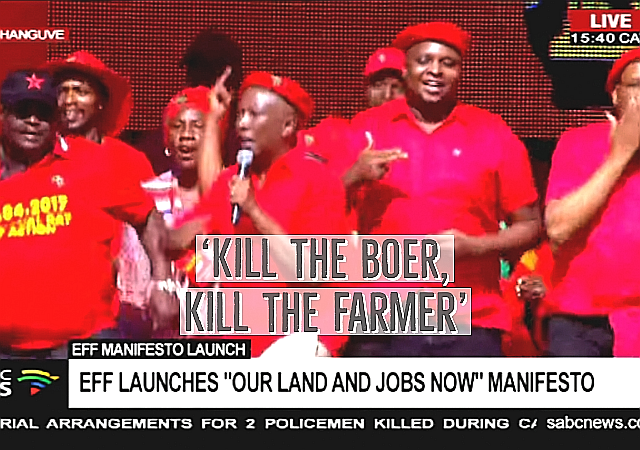‘Kill the Boer”: South African Politician Threatens White Farmers with ... ‘Kill the Boer”: South African Politician Threatens White Farmers with ...